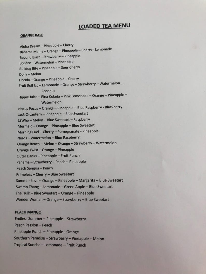 10 Loaded Teas - 32 Oz. - Etsy