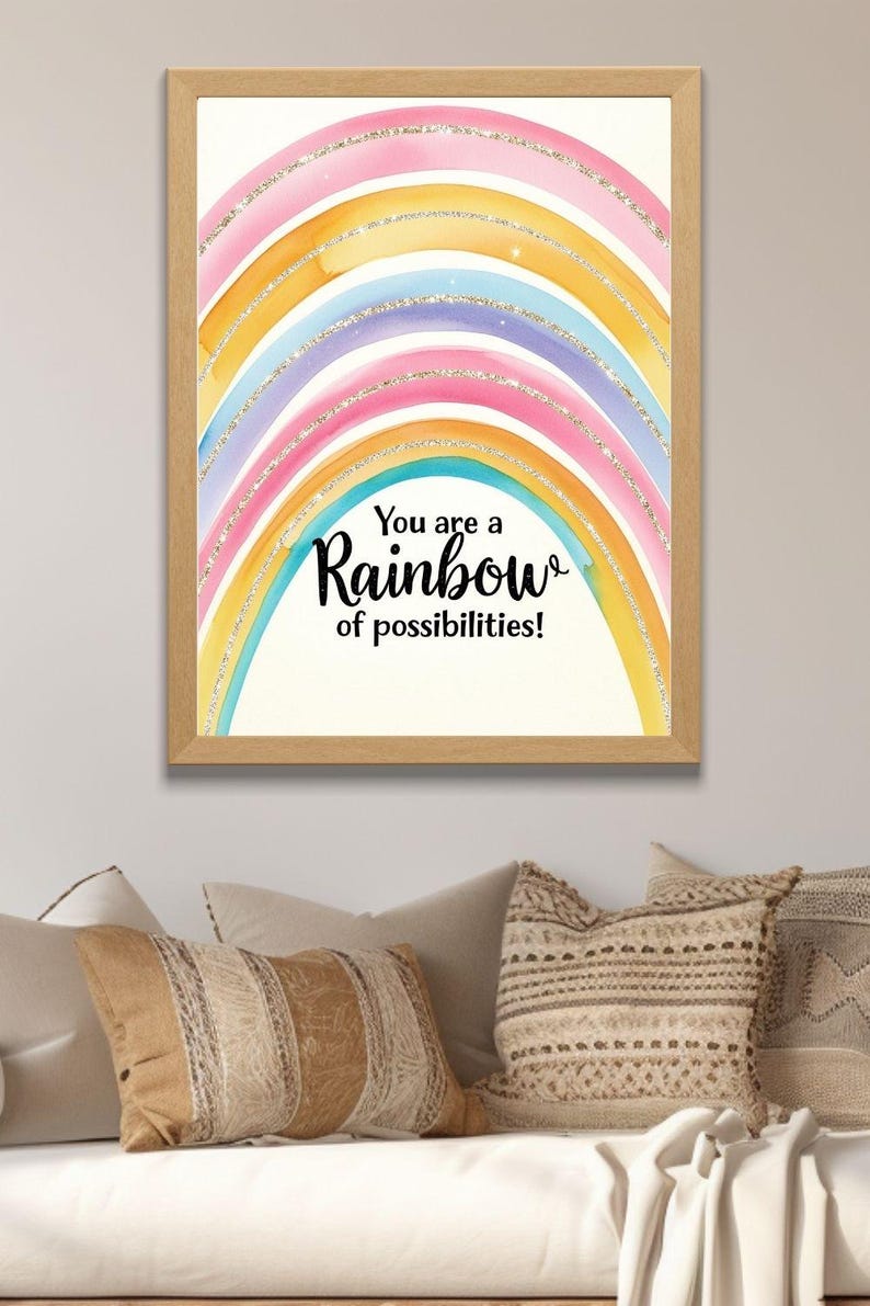 Rainbow of Possibilities Printable Wall Art - Kids Room Rainbow Quote ...