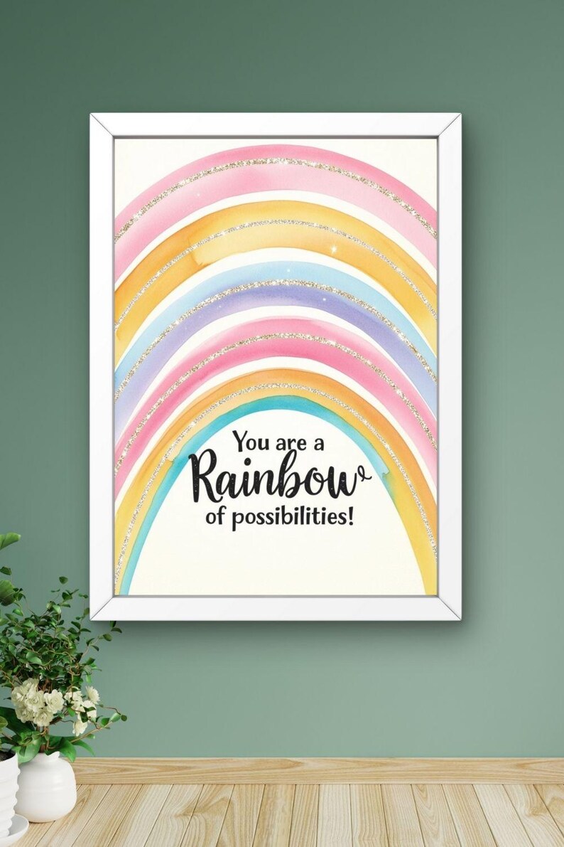 Rainbow of Possibilities Printable Wall Art - Kids Room Rainbow Quote ...