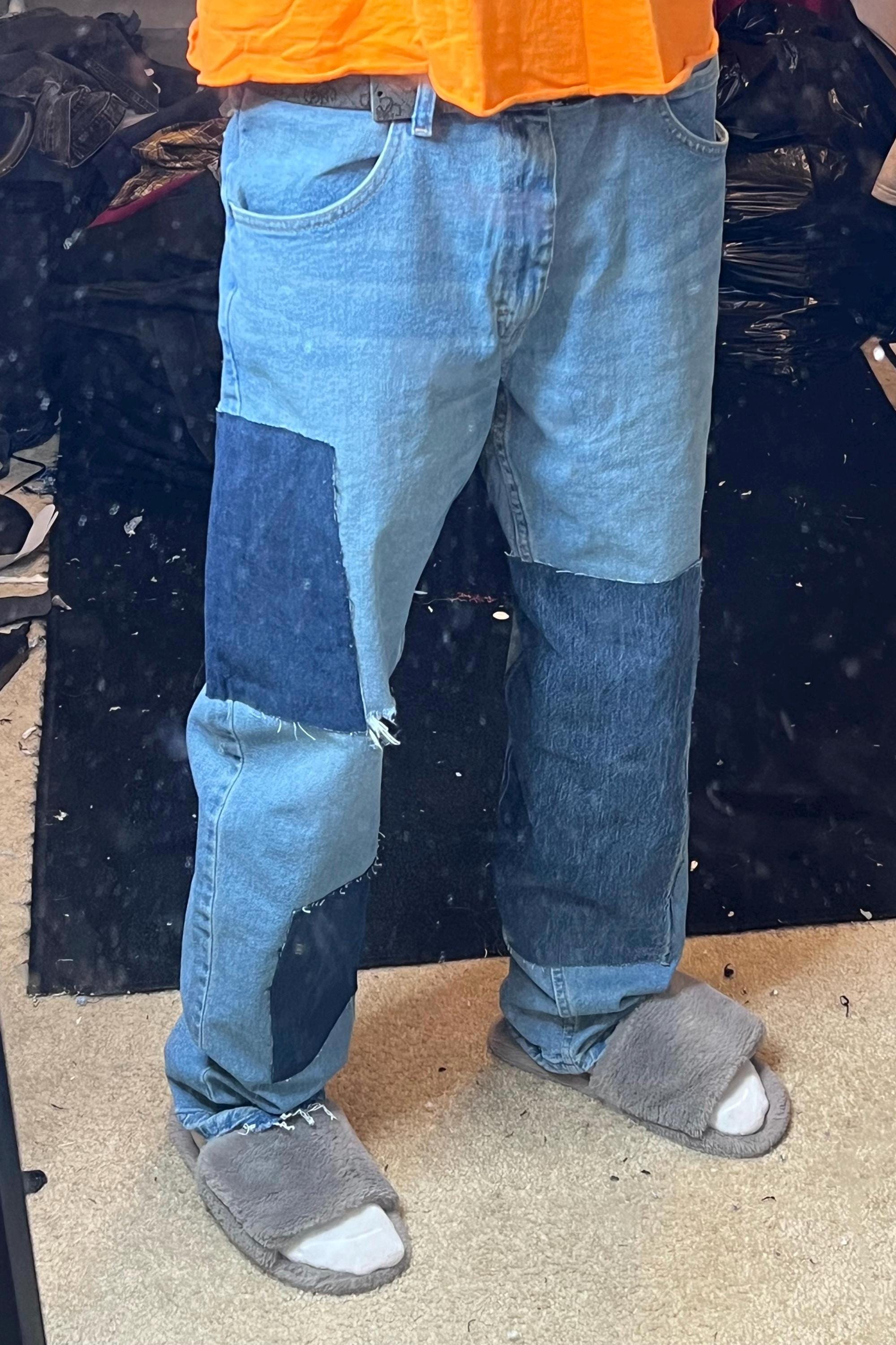 Custom Patchwork Jeans - Etsy
