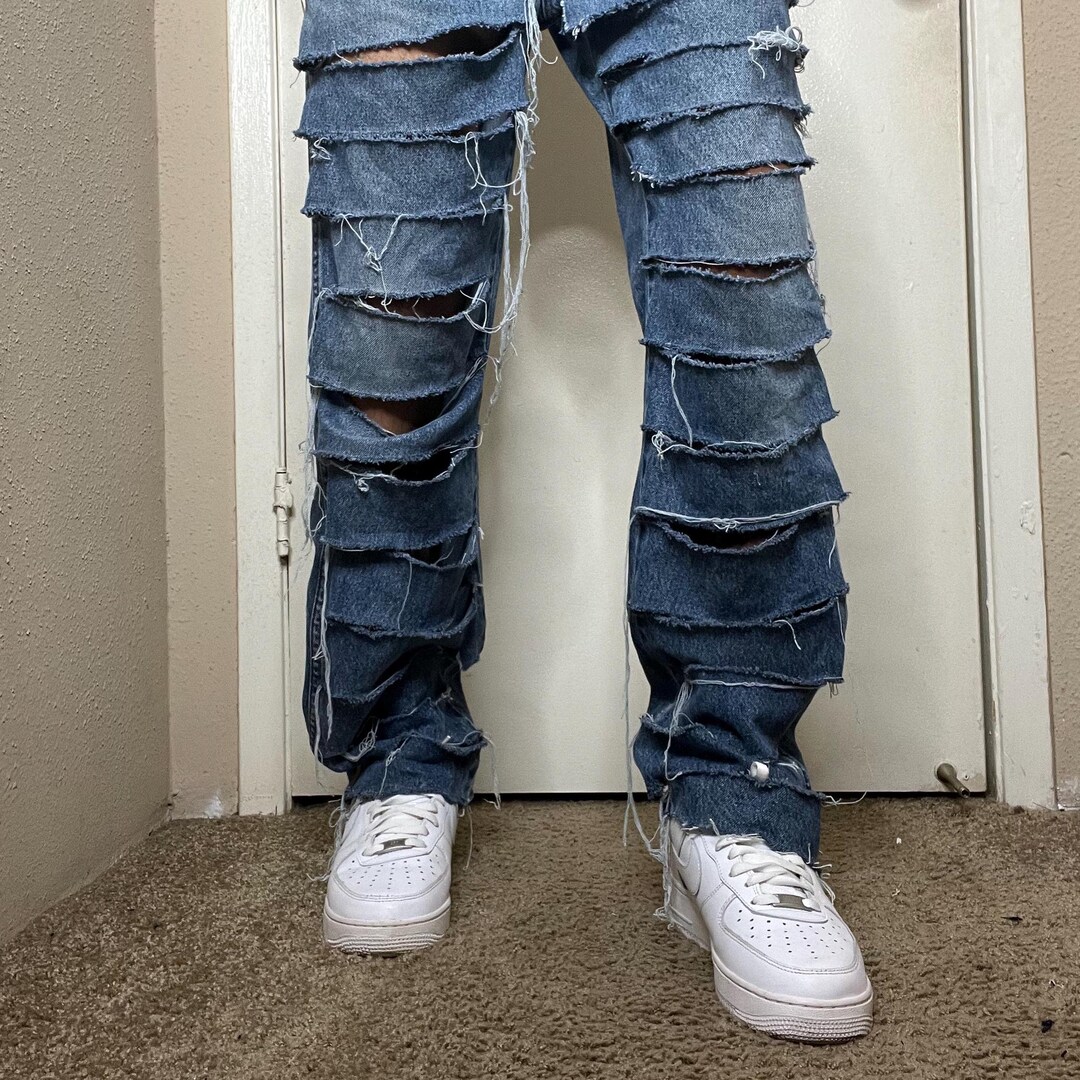 Custom Ripped Jeans - Etsy