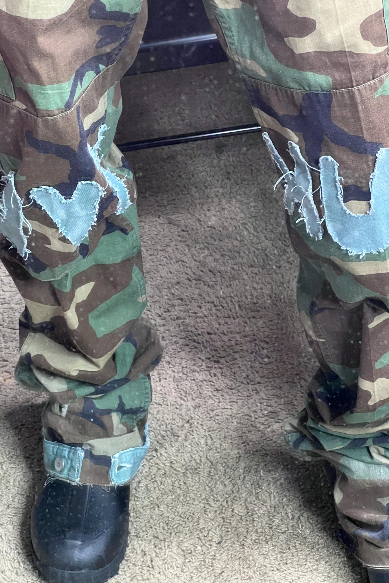 Custom Patchwork Stacked Jeans - Etsy