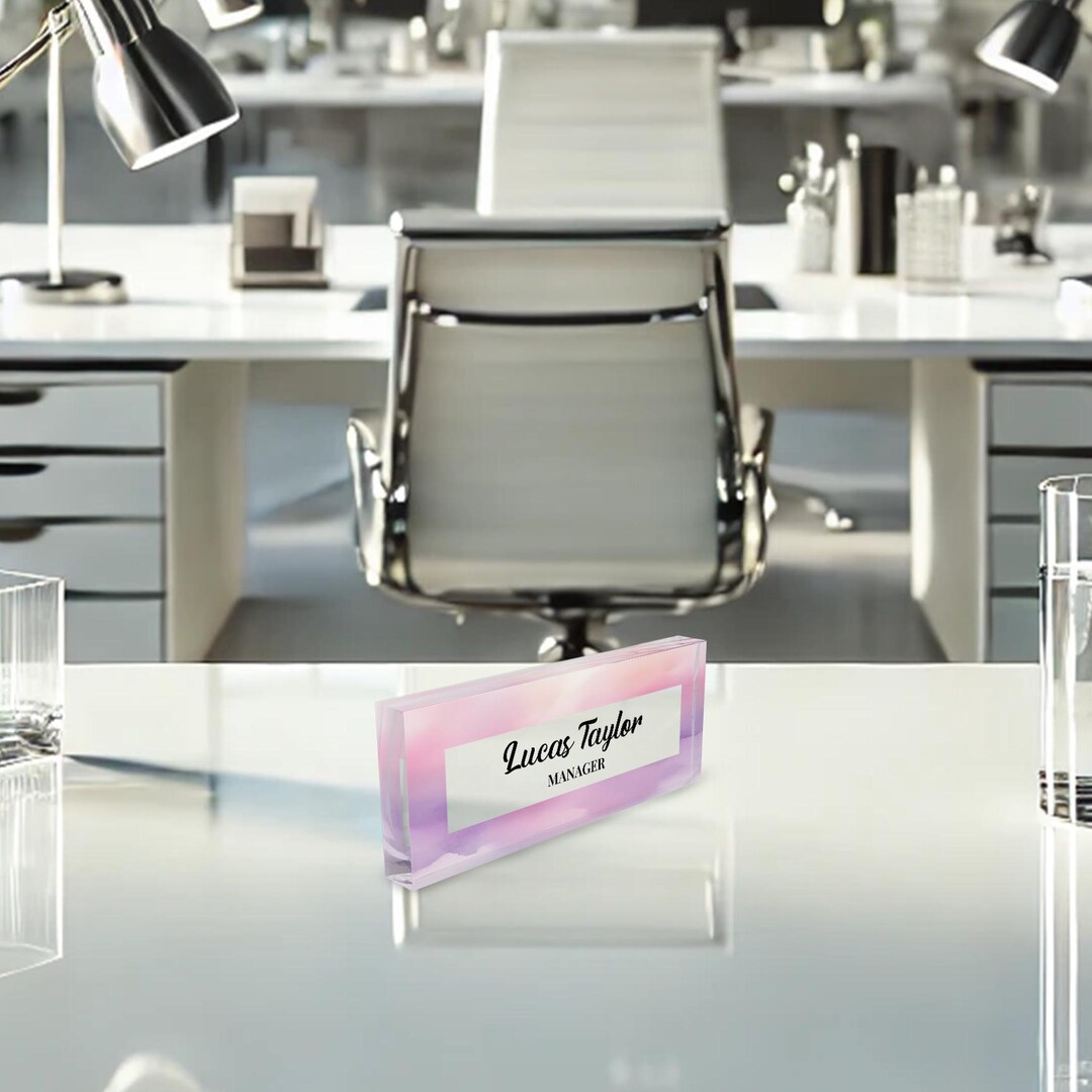 Custom Sign With Name and Job Title, Personalized Desk Name Acrylic ...
