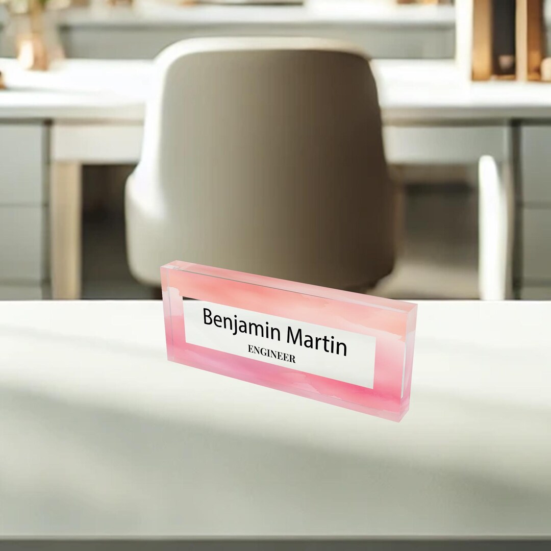 Personalized Acrylic Desk Plaque, Name Plate for Desk, Engineer Name ...