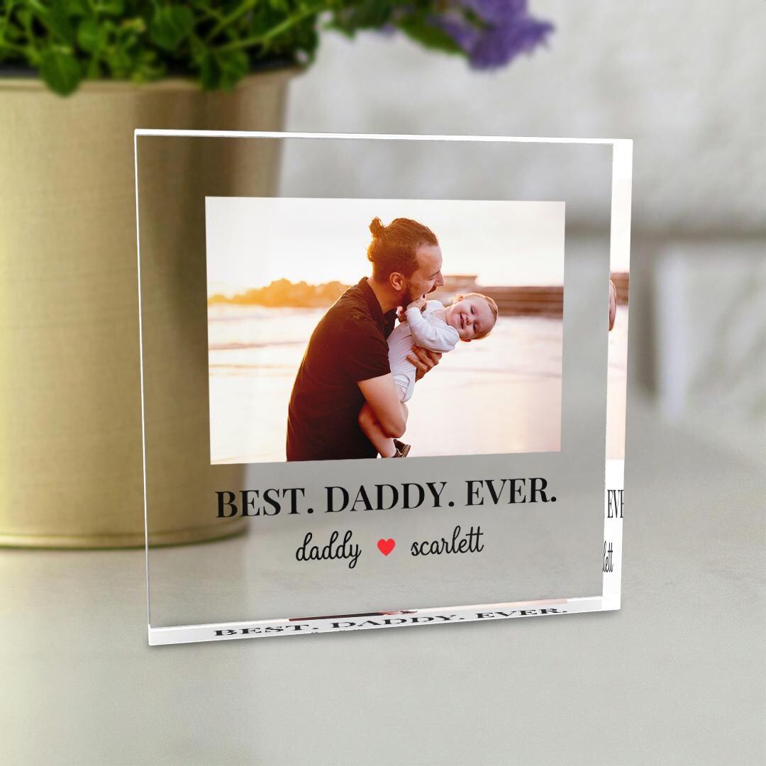 Acrylic Dad Photo Plaque, Personalised Fathers Day Gift, Gift for Him ...