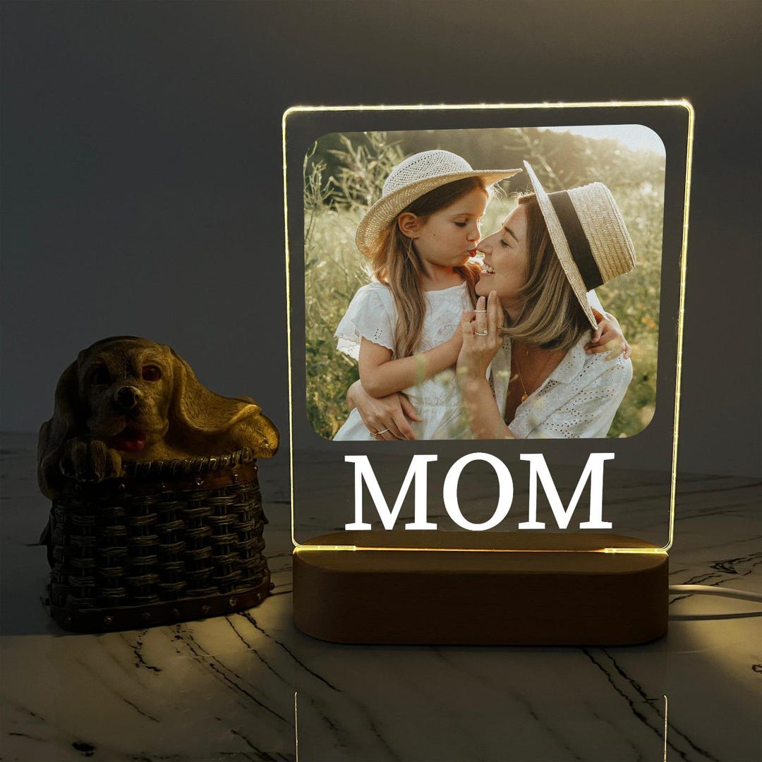 Custom Wood Decor, Personal Acrylic Night Light, Special Day Gift ...