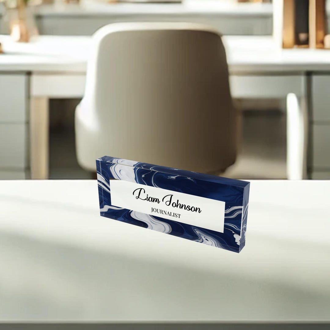 Desk Plaque, Name Plate for Desk, Journalist Name Plate, Personalised ...