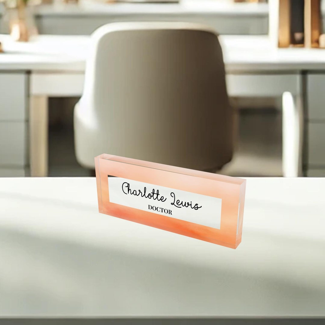 Personalized Acrylic Name Block, Custom Dr. Name Sign, Doctor Acrylic ...