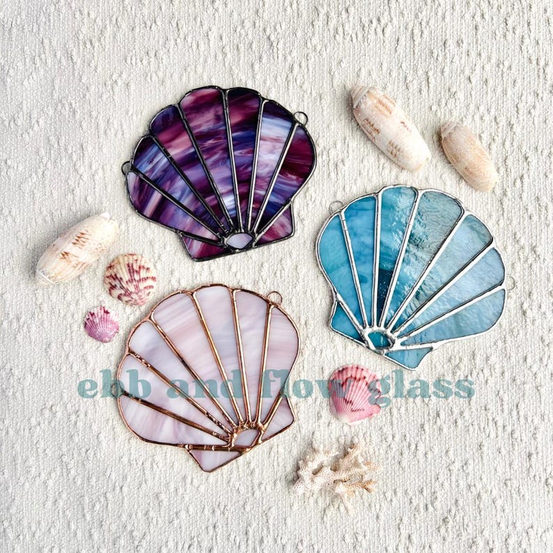 Stained Glass PATTERN - Sea Shell Collection - DIGITAL Download - Beach ...