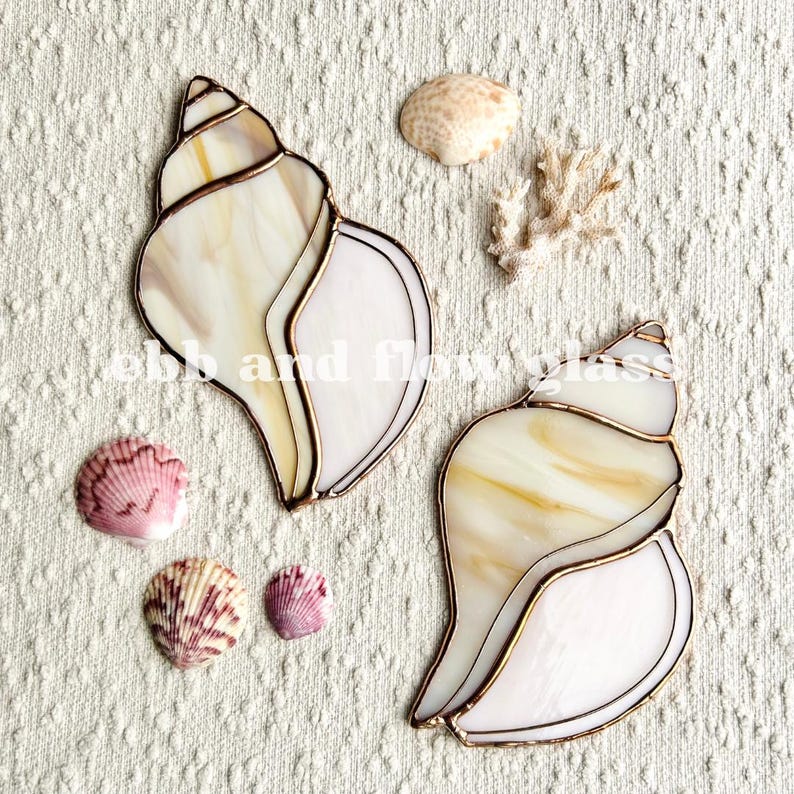 Stained Glass PATTERN - Sea Shell - DIGITAL Download - Beach House Decor - Beachcomber - Etsy