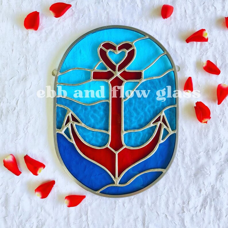 Anchored in Love - Stained Glass Pattern - Digital Download - Etsy