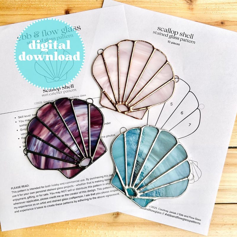 Sea Shell Glass Pattern - Etsy