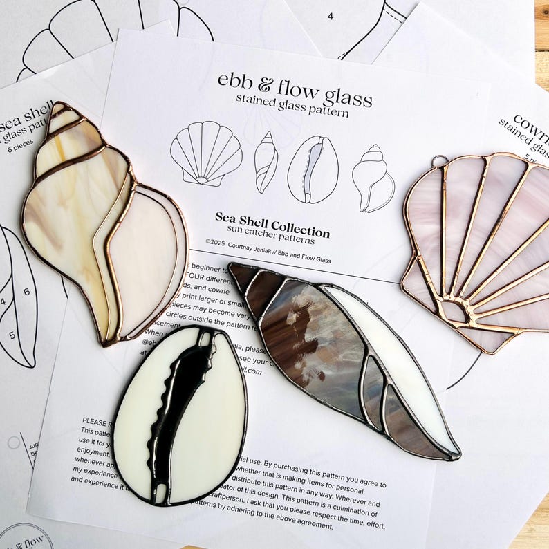 Sea Shell Collection - Stained Glass Pattern - Digital Download - Etsy
