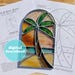 Stained Glass PATTERN Island Life DIGITAL Download Beach Lover Palm ...