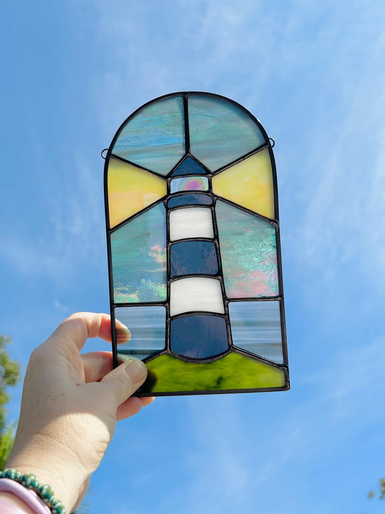 Stained Glass PATTERN - Lighthouse Arch - DIGITAL Download - Ocean ...