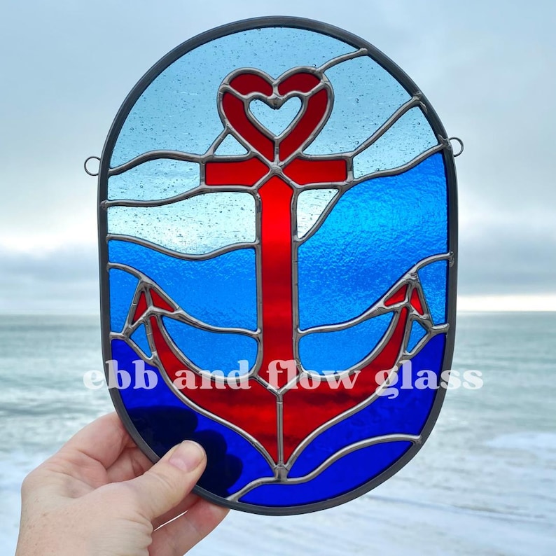 Anchored in Love - Stained Glass Pattern - Digital Download - Etsy