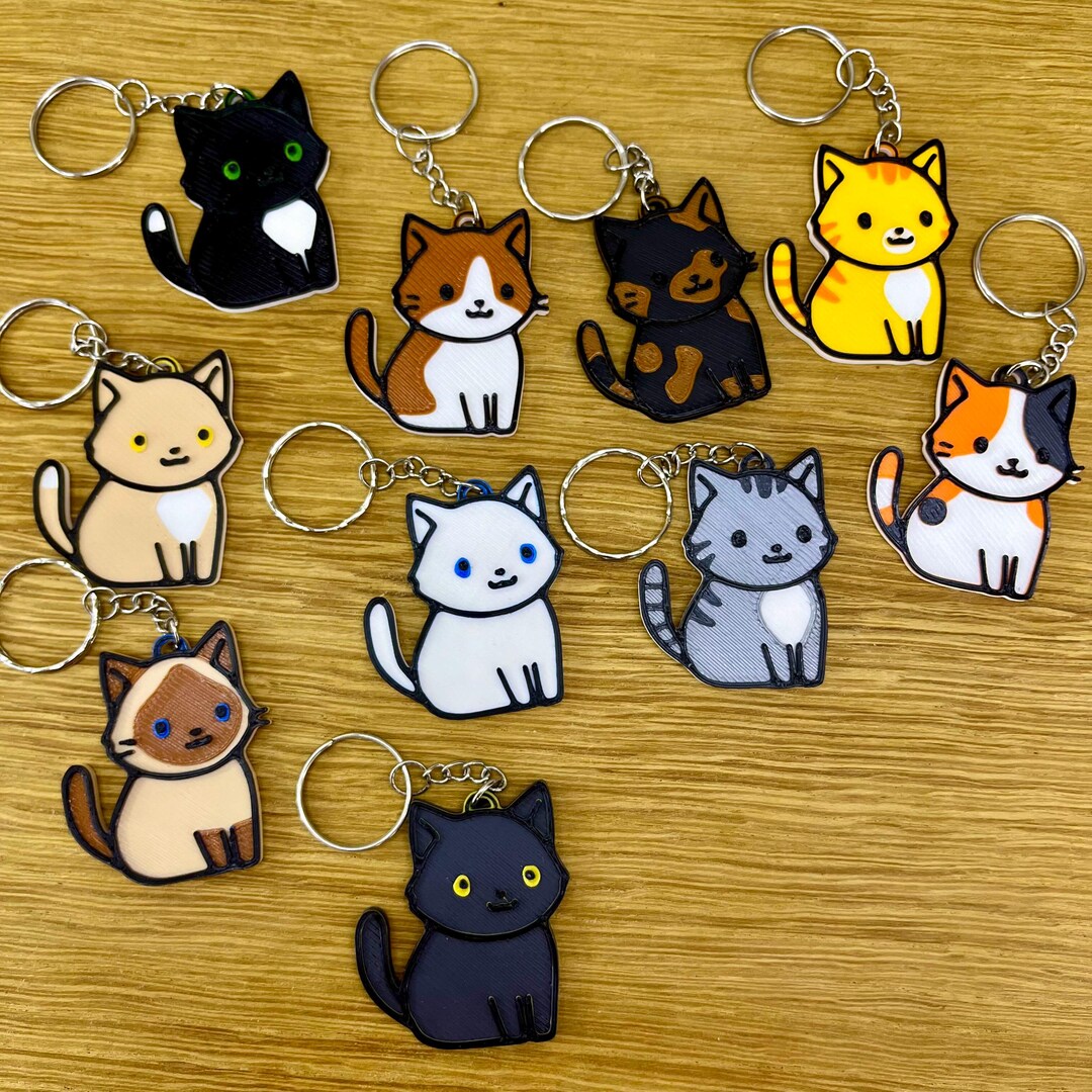 45 Cute Cats Keychains STL - Etsy