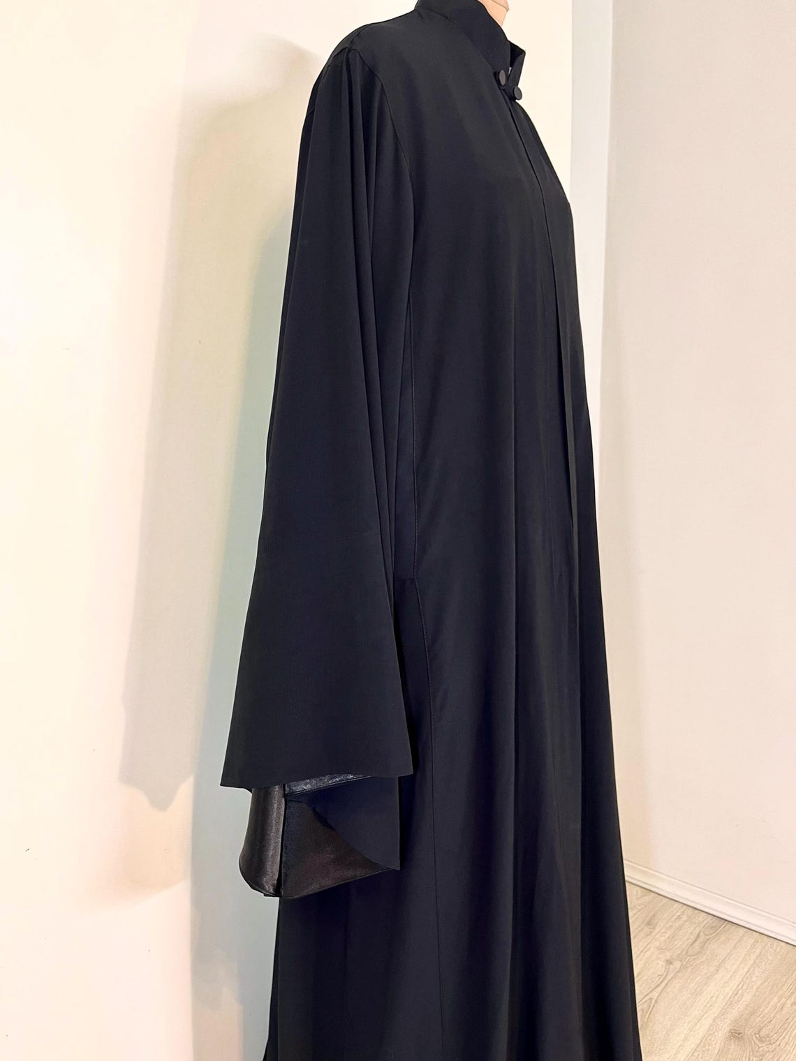 Black Monk Robe | Lightweight Wet Silk Clergy Cassock, Greek Style - Etsy