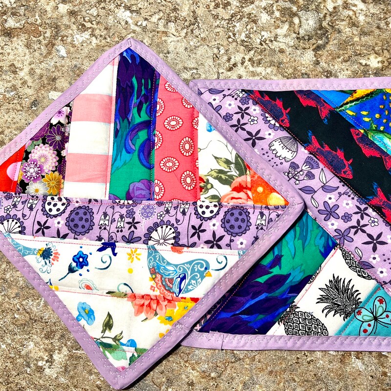 Patchwork Potholders - Etsy