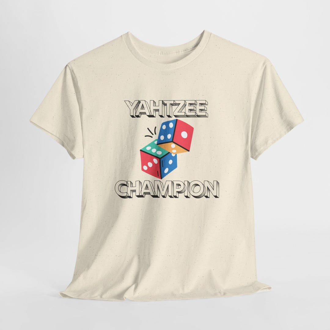 Yahtzee Champion Heavy Cotton Tee | T Shirt for Yahtzee Lovers and All ...