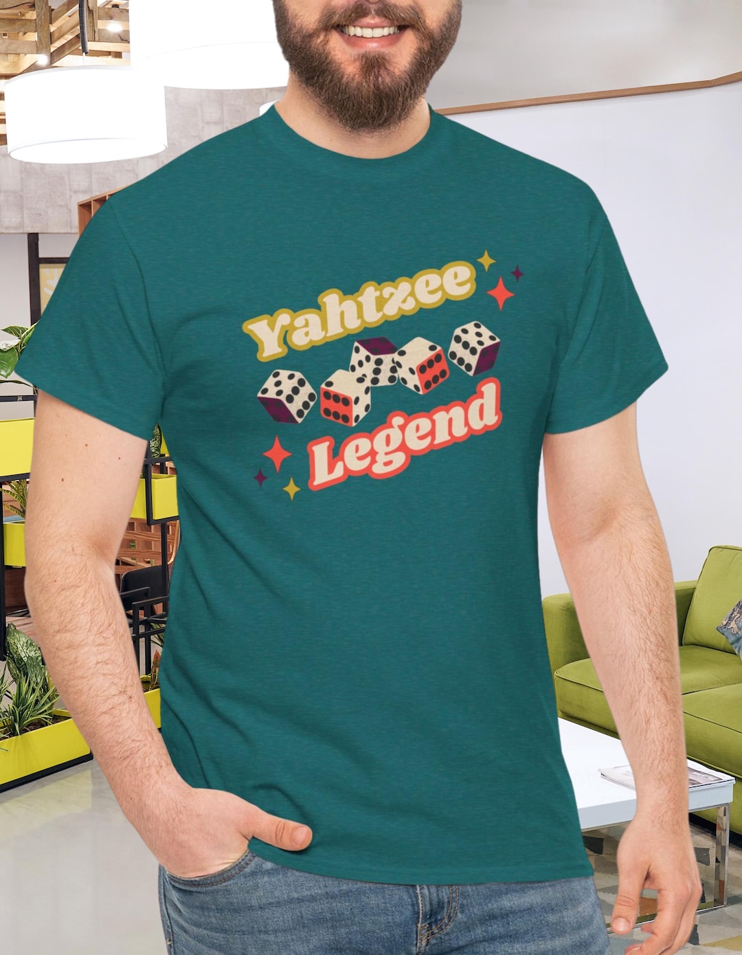 Yahtzee Legend Heavy Cotton Tee | Fun Design for Yahtzee Lovers | T ...