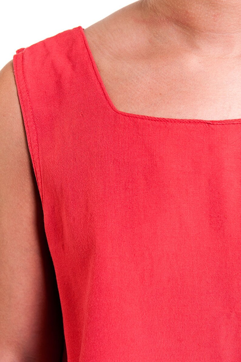 Red Square Neck Tank - Etsy