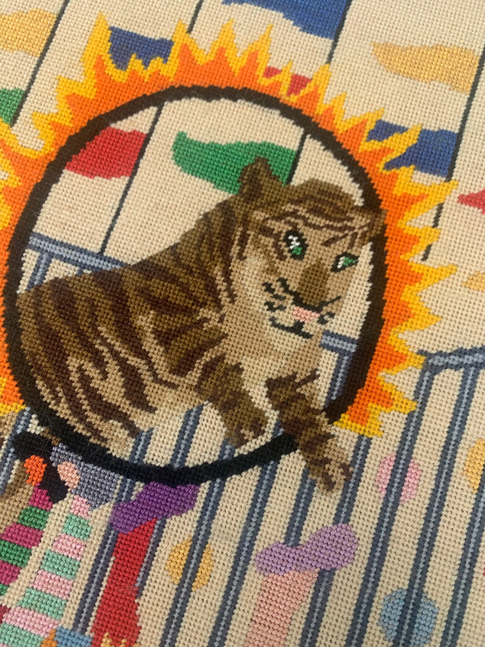 Circus Scene Tiger Fire Ring Clowns 1980 Vintage Framed - Etsy