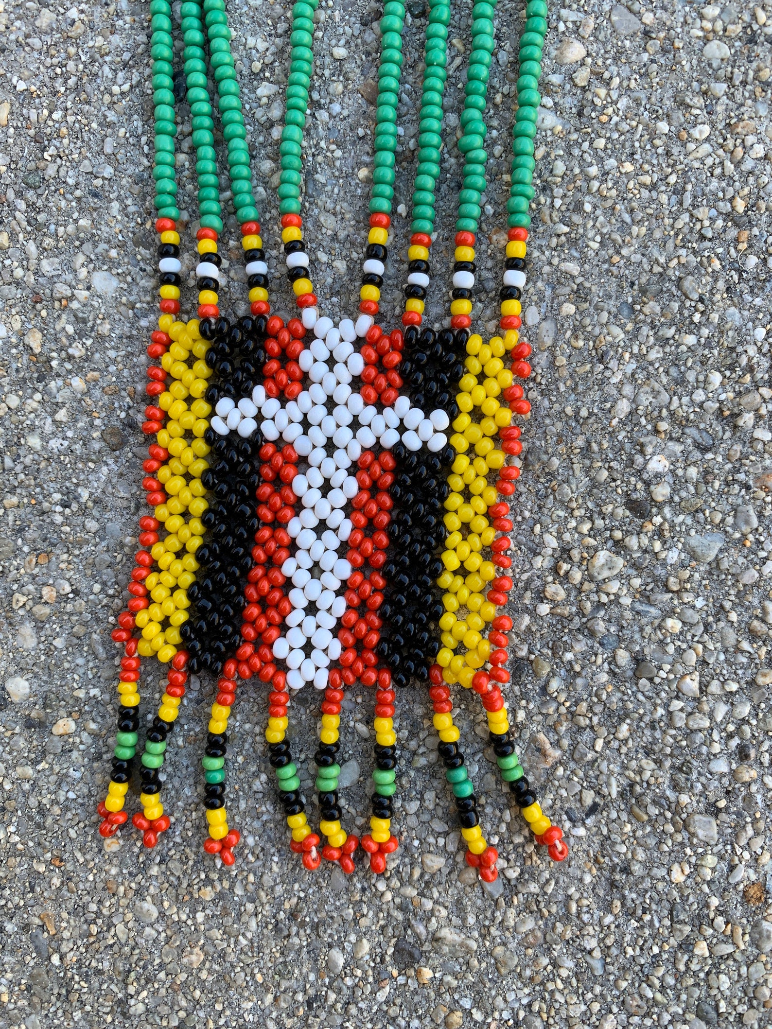 African Rasta 1970s Long Beaded Cross Necklace - Etsy