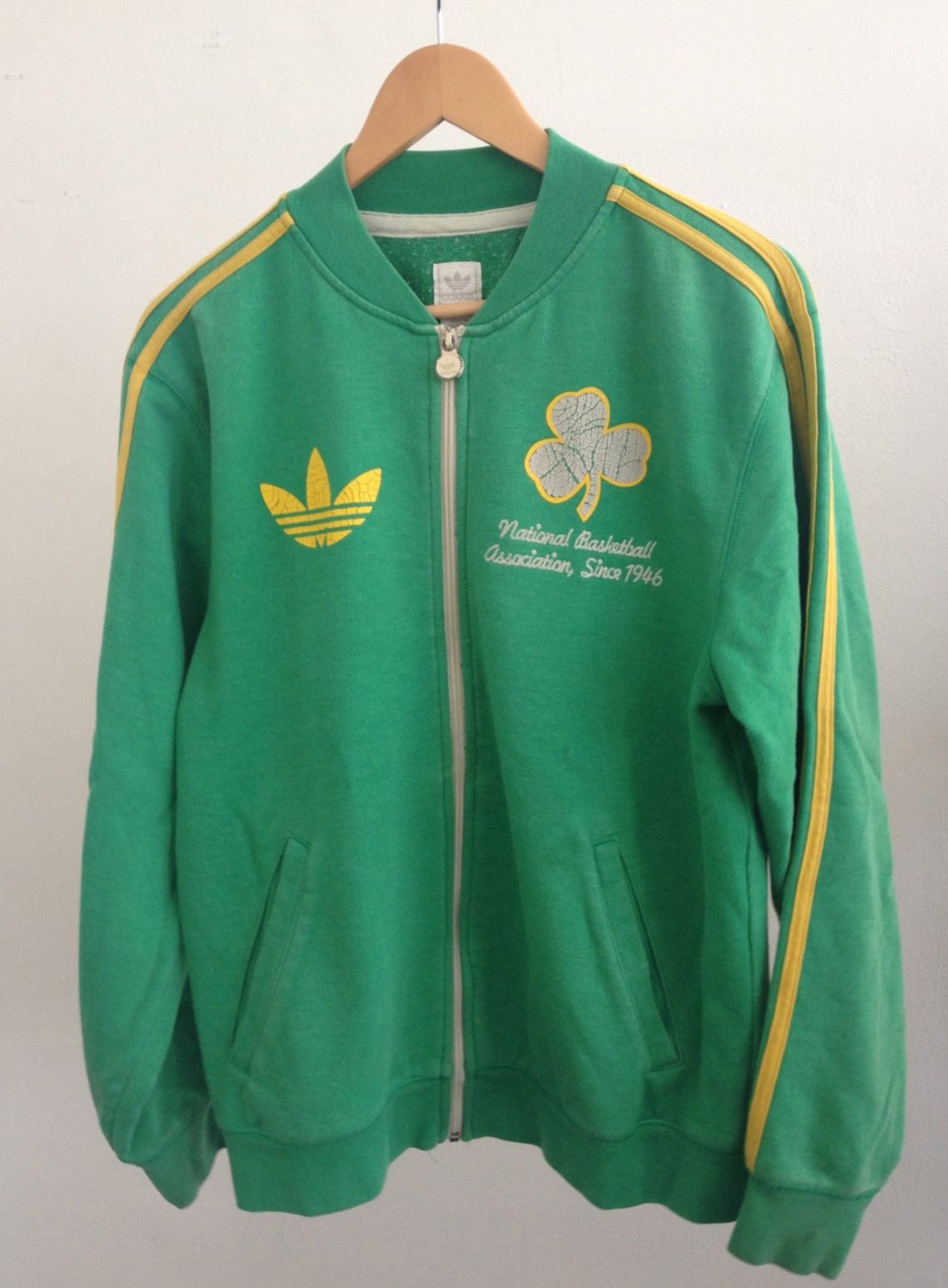 The Vintage Green Adidas Celtic Green Clover Zip Up - Etsy