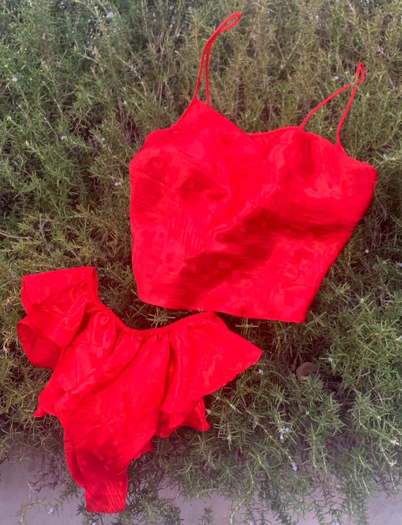 Fredericks of Hollywood Made in USA Red Sexy Vintage Satin - Etsy