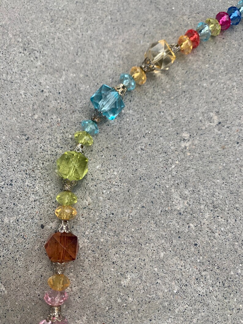 Rainbow Candy Colored Beaded Vintage Necklace - Etsy