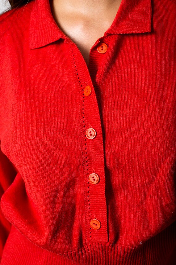 Lipstick Red Pastelton Vintage Preppy Sweater - Gem