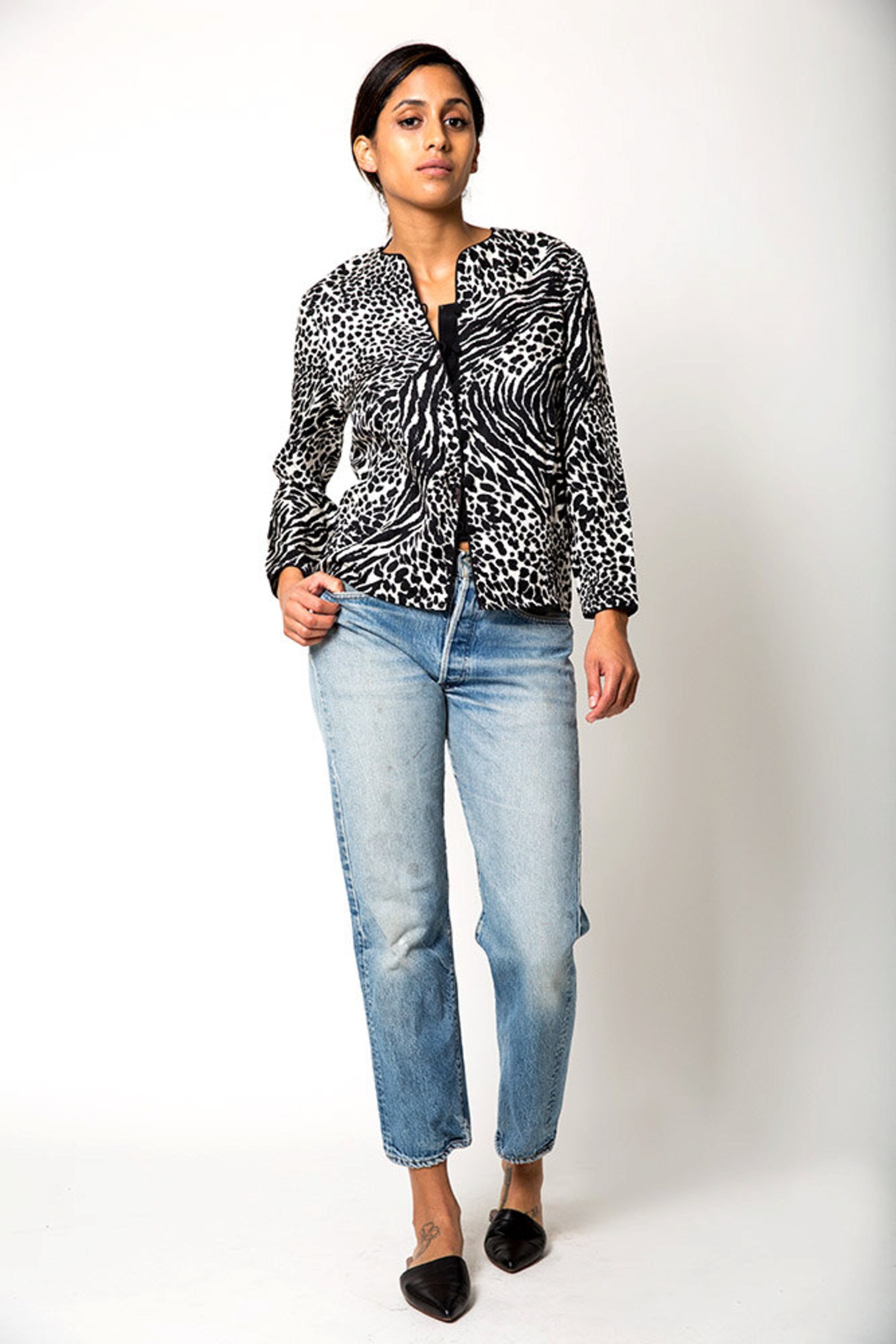 The Vintage Silk Zebra Print Blouse - Etsy