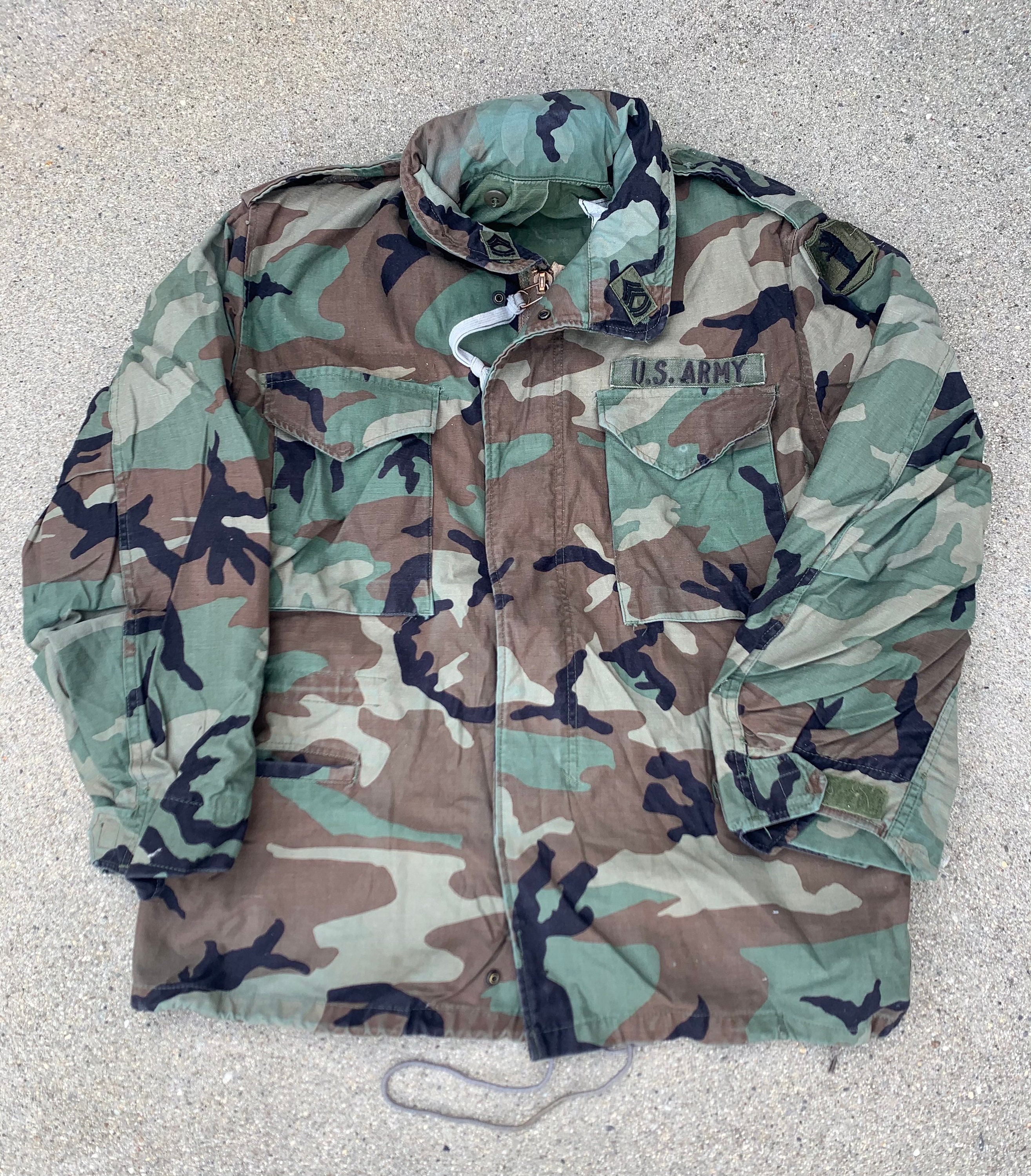 US Army Camo Print Vintage Camouflage Insulated Winter Jacket - Etsy