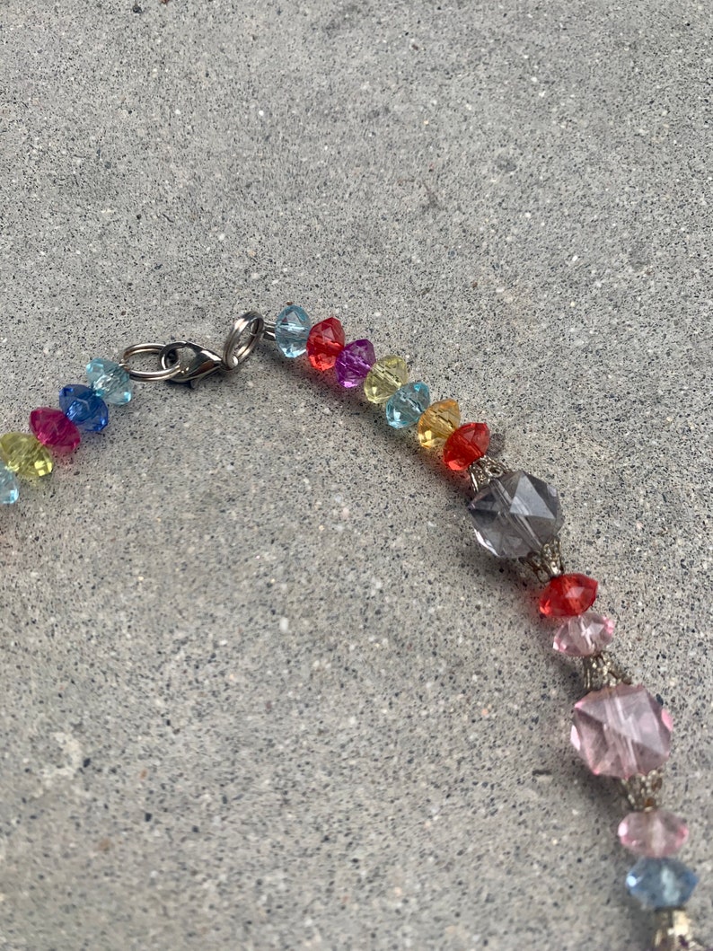 Rainbow Candy Colored Beaded Vintage Necklace - Etsy