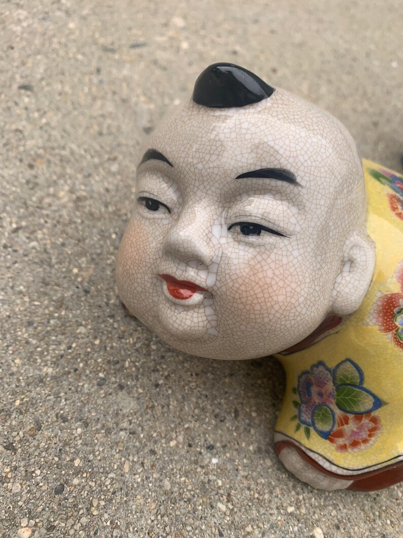 Crawling Chinese Baby Boy Vintage Porcelain Statue Asian - Etsy