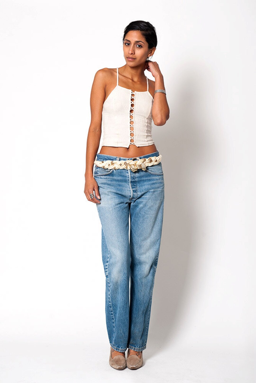 The Vintage Gold Shell Laced Pendant Rope Belt - Etsy