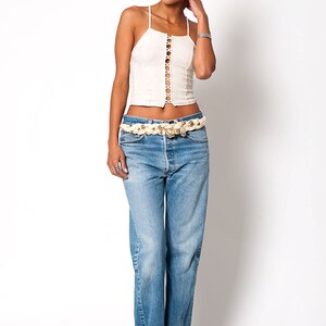 The Vintage Gold Shell Laced Pendant Rope Belt - Etsy