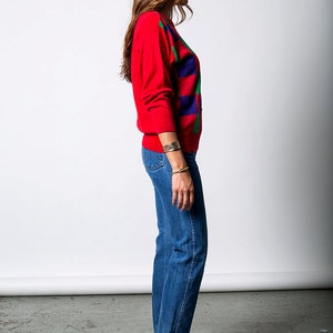 Red Purple Green Checkered Vintage Golf Pullover Sweater - Etsy