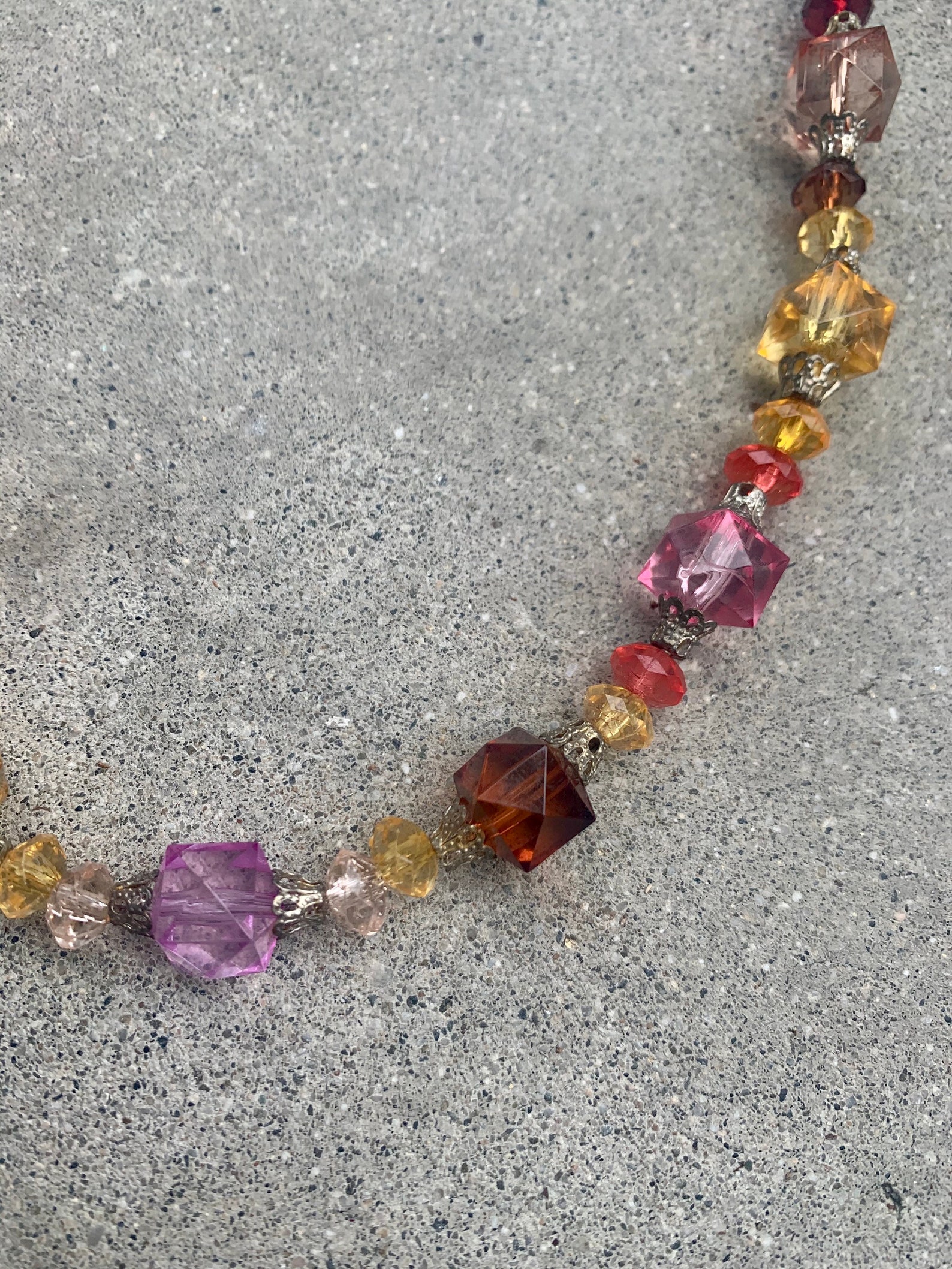 Rainbow Candy Colored Beaded Vintage Necklace - Etsy