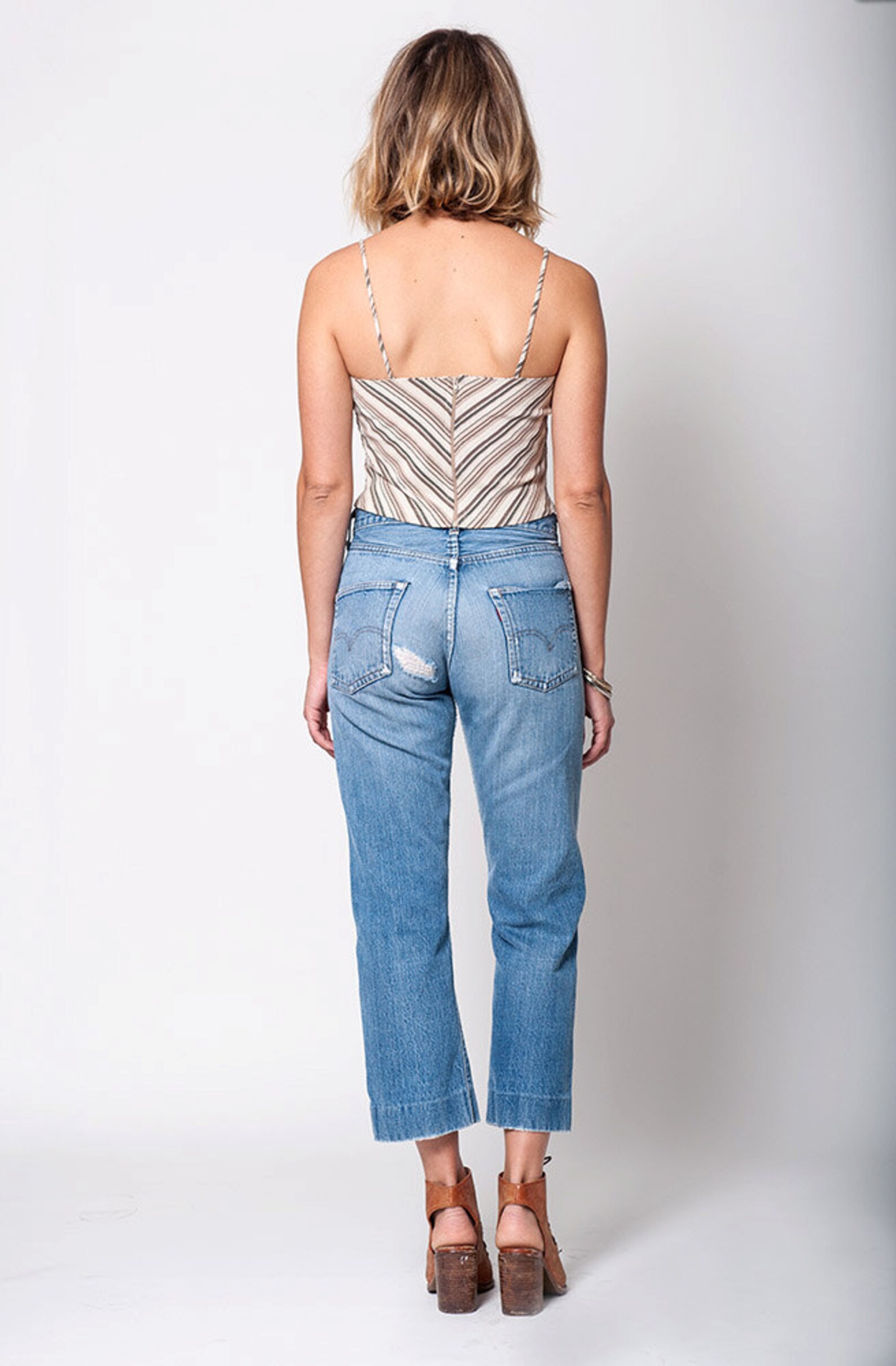 The Vintage Striped Cropped Spaghetti Strap Tank - Etsy