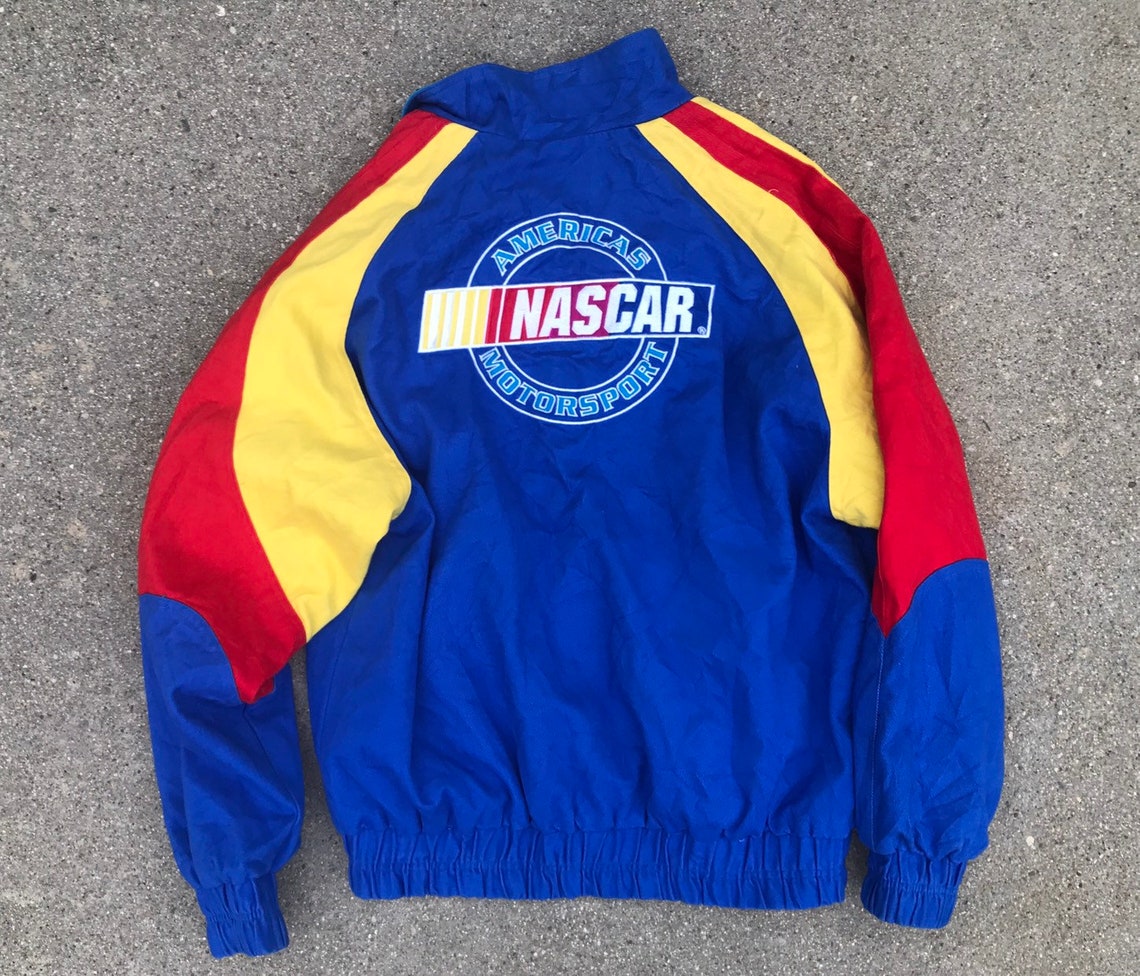 Nascar Blue Rainbow Vintage Racecar Racing Jacket Size Large - Etsy
