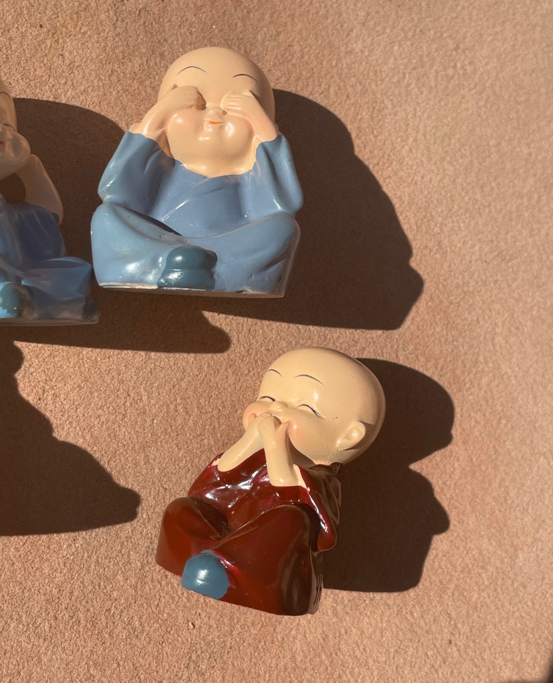 Chinese Vintage Asian Miniature Set of Monk Figurines | Etsy