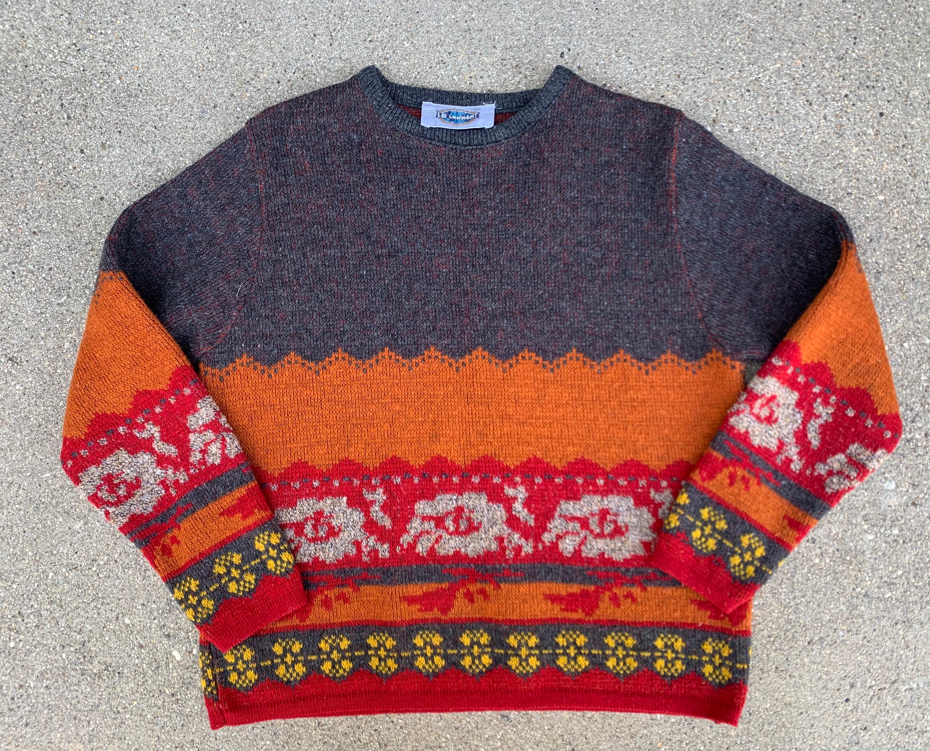 Cottage Chic Orange and Charcoal Vintage Made in France French Vintage ...