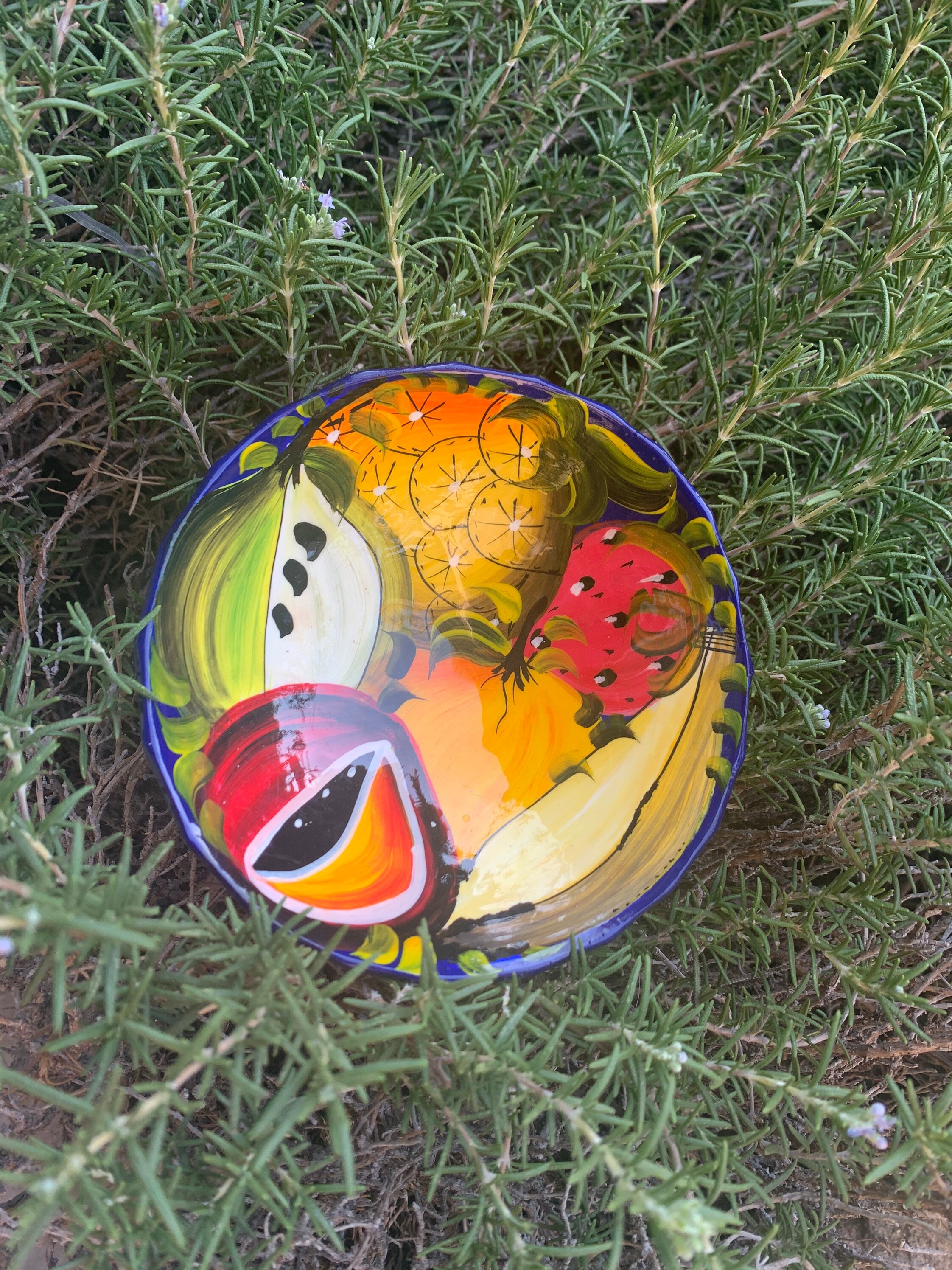 Mexican Glazed Talvera Vintage Folk Art Fruit Guava Strawberry - Etsy