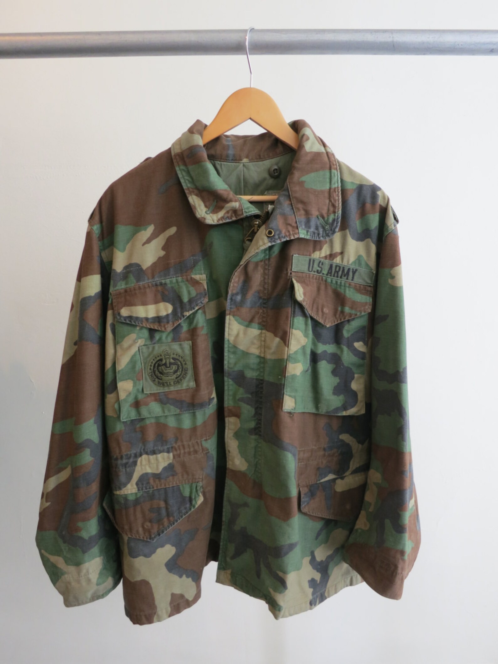 Camoflage Camo Print We'll Defend Vintage US Army Jacket | Etsy