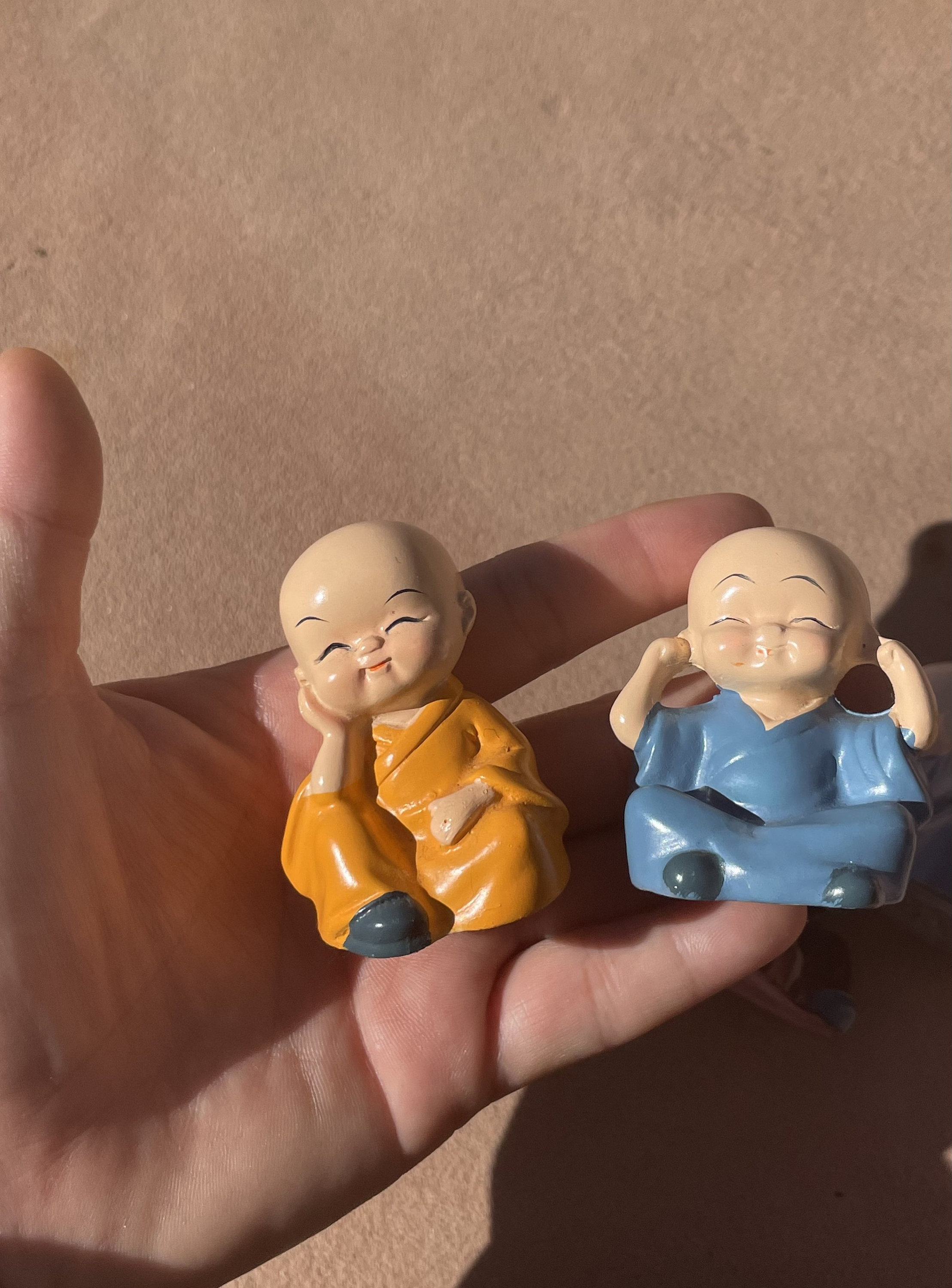 Chinese Vintage Asian Miniature Set of Monk Figurines - Etsy