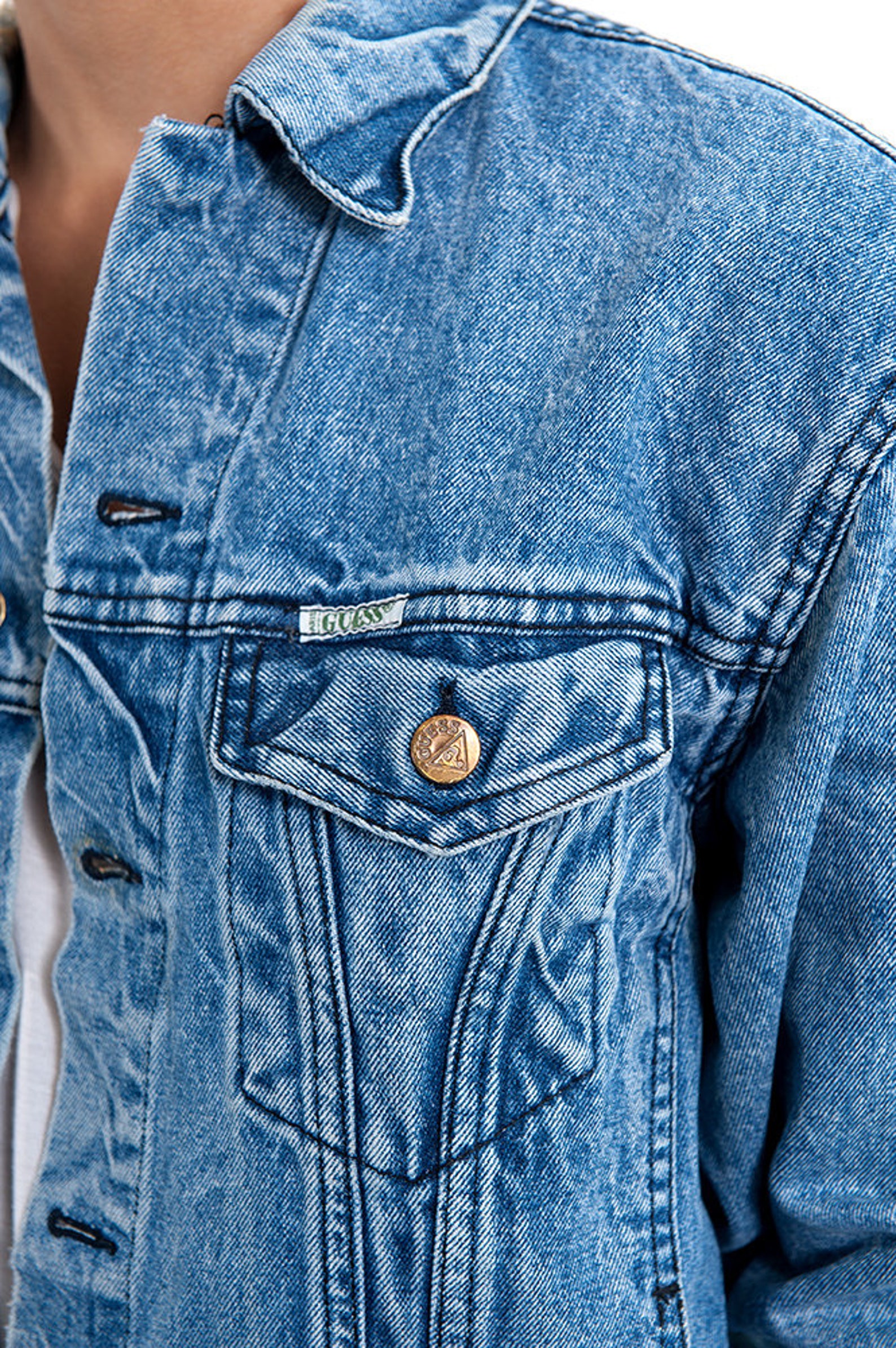 Guess Vintage Wash Blue Denim Jean Jacket Size Medium - Etsy