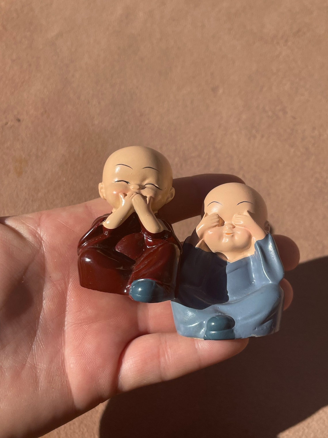 Chinese Vintage Asian Miniature Set of Monk Figurines | Etsy