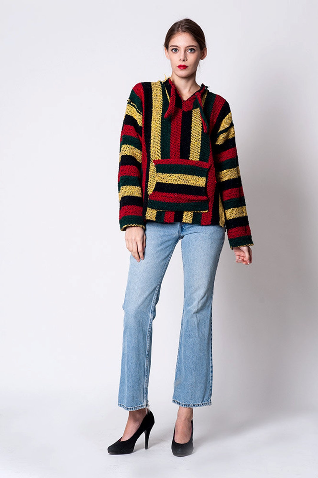 Rasta Striped Aztec Surfer Vintage Pullover Tunic - Etsy